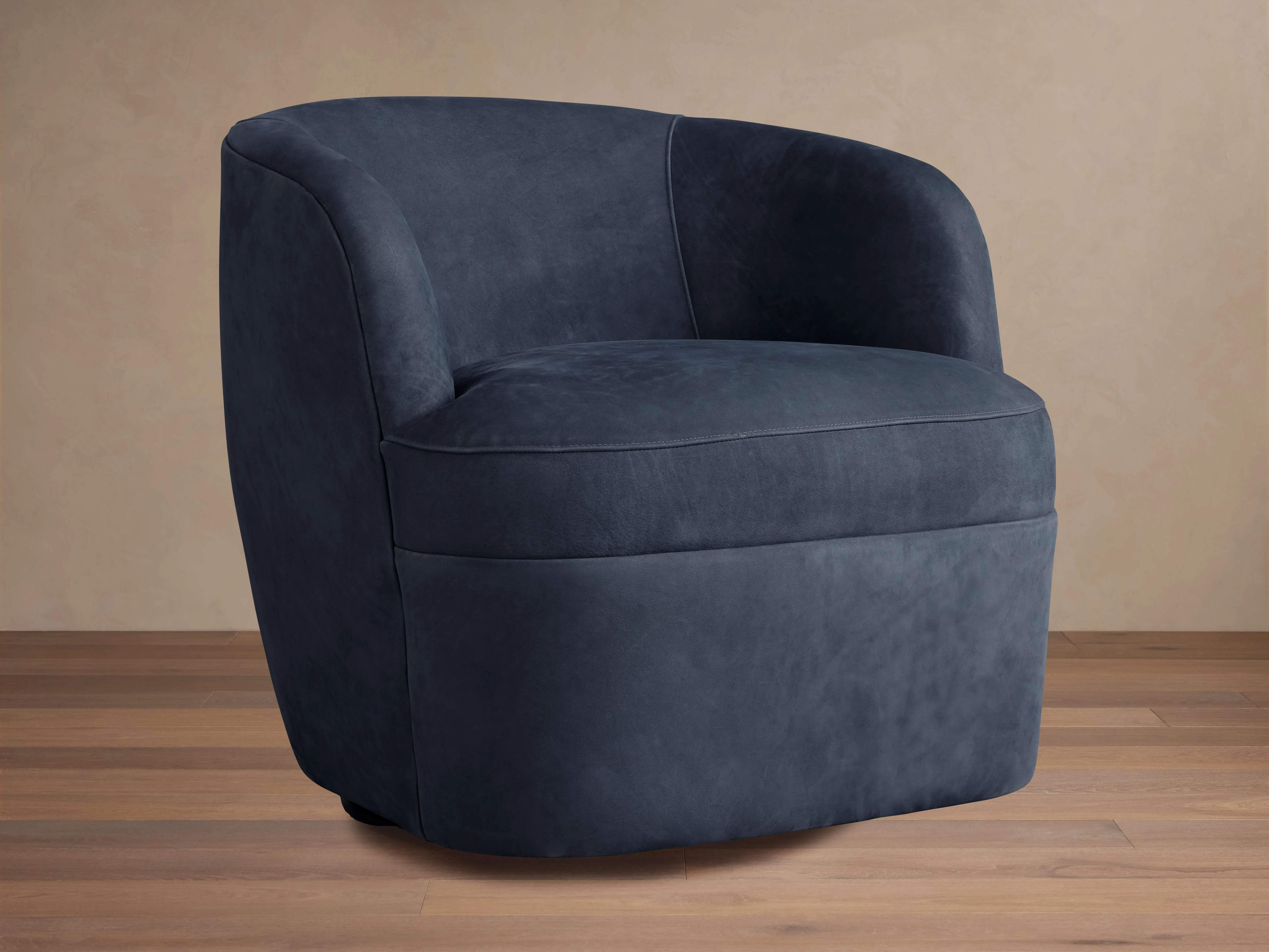 Mercer Nubuck Leather Swivel Chair - Arhaus